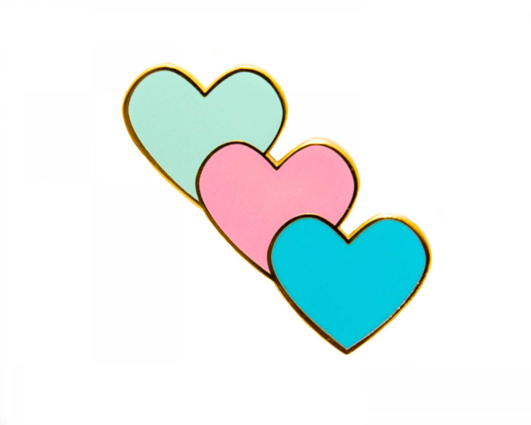 Trio of hearts enamel pin - pastel | Brooches & Pins | enamel pins ...